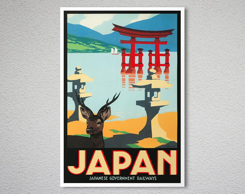 Japan Vintage Travel Poster Poster Paper Sticker Canvas | Etsy