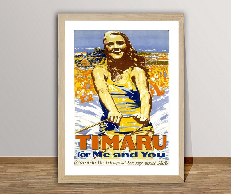Timaru New Zealand Vintage Travel Poster: Retro Wall Decor - Etsy