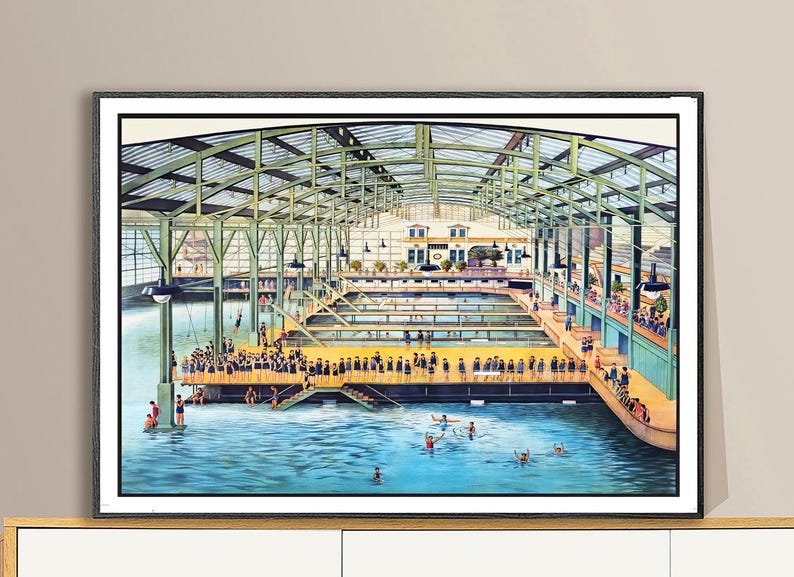 Sutro Baths San Francisco Vintage Travel Poster - Paper or Canvas Print ...