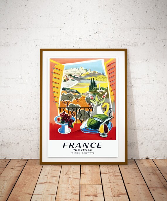 Provence France Vintage Travel Poster Poster Paper Sticker | Etsy