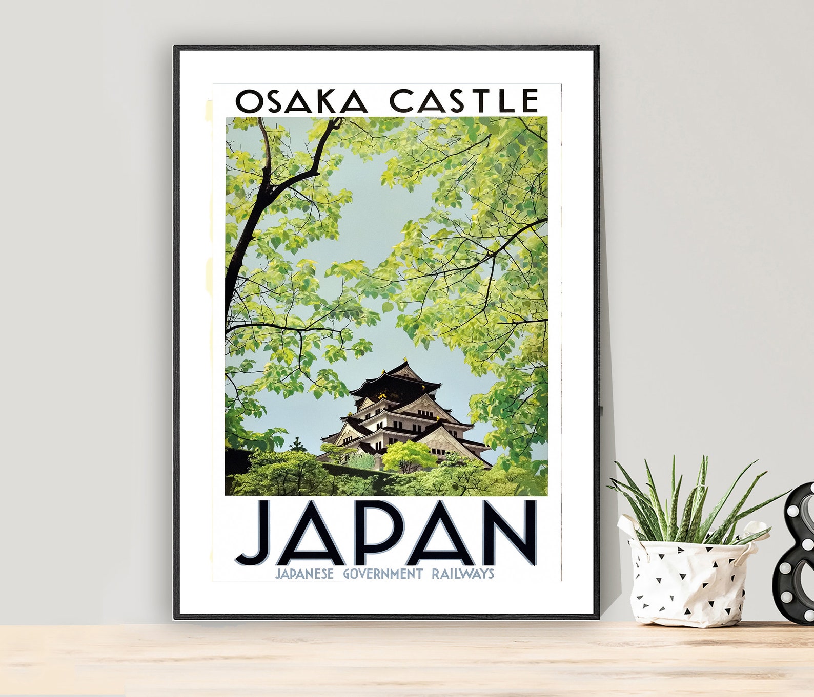 Osaka Castle Japan Vintage Travel Poster Poster Paper or - Etsy
