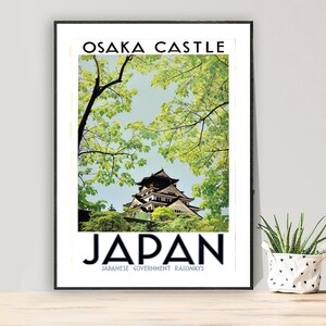 Osaka Castle Japan Vintage Travel Poster Poster Paper or - Etsy