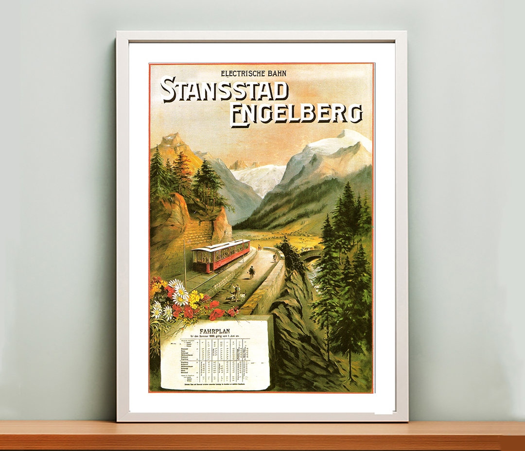 Vintage Stansstad-engelberg Railway Poster: Swiss Travel Art Print - Etsy