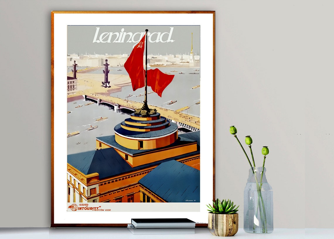 Leningrad Russia Vintage Travel Poster Poster Paper or | Etsy