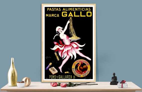 Pastas Alimenticias Marca Gallo Vintage Food&Drink Poster by | Etsy