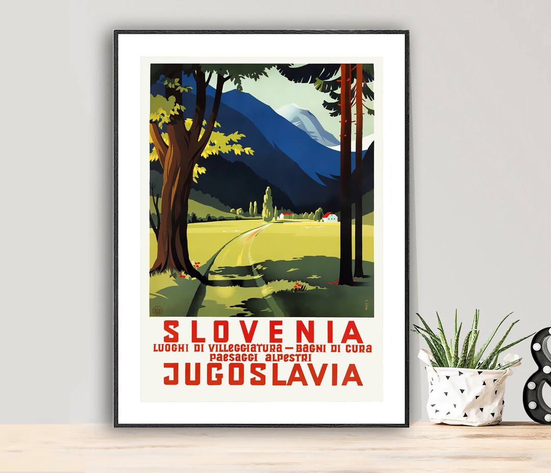 Slovenia Jugoslavia Vintage Travel Poster Poster Paper or Canvas Print ...
