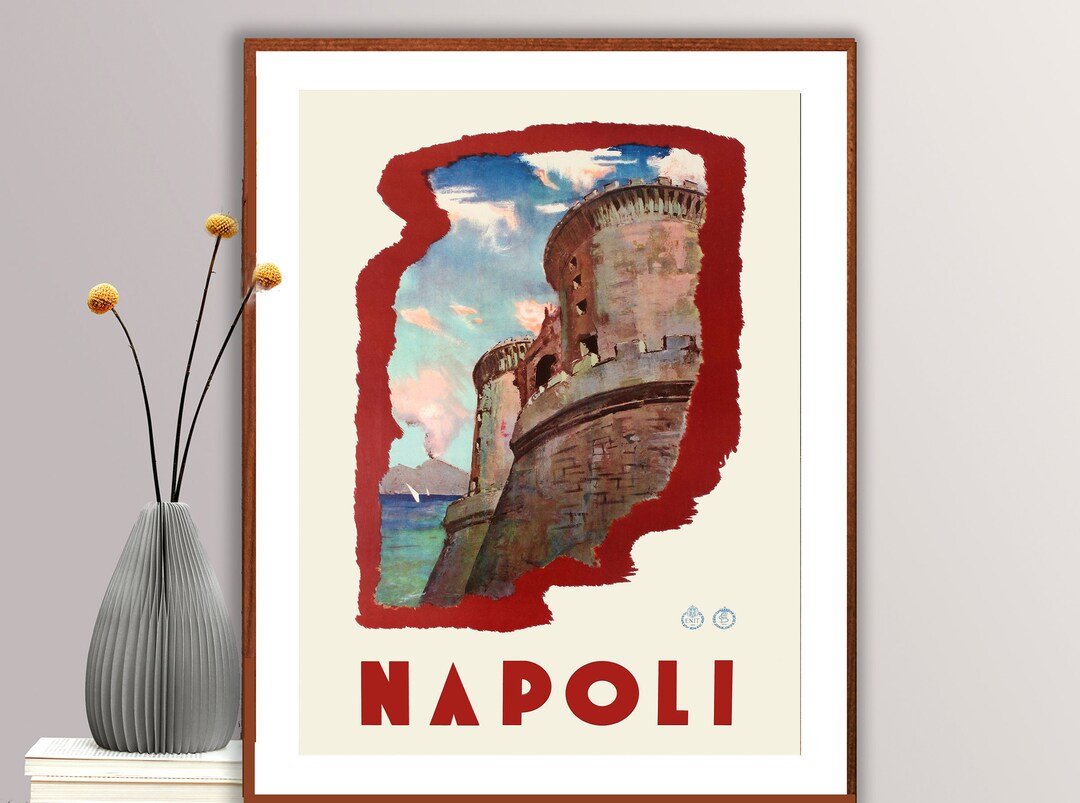 Napoli Vintage Italian Travel Poster - Poster Paper or Canvas Print ...