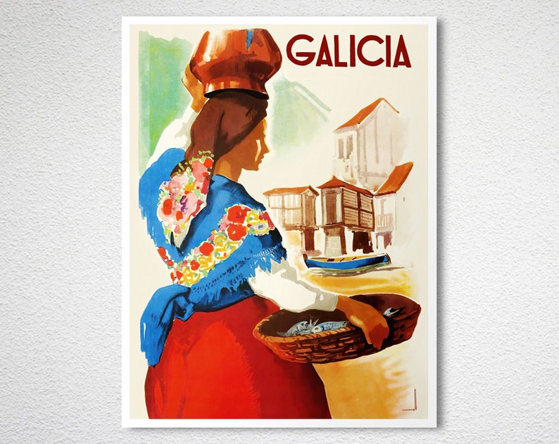 Galicia Spain Vintage Travel Poster Poster Paper or Canvas - Etsy
