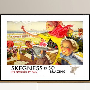 Skegness is so Bracing, England Vintage Travel Poster - Poster Paper or ...