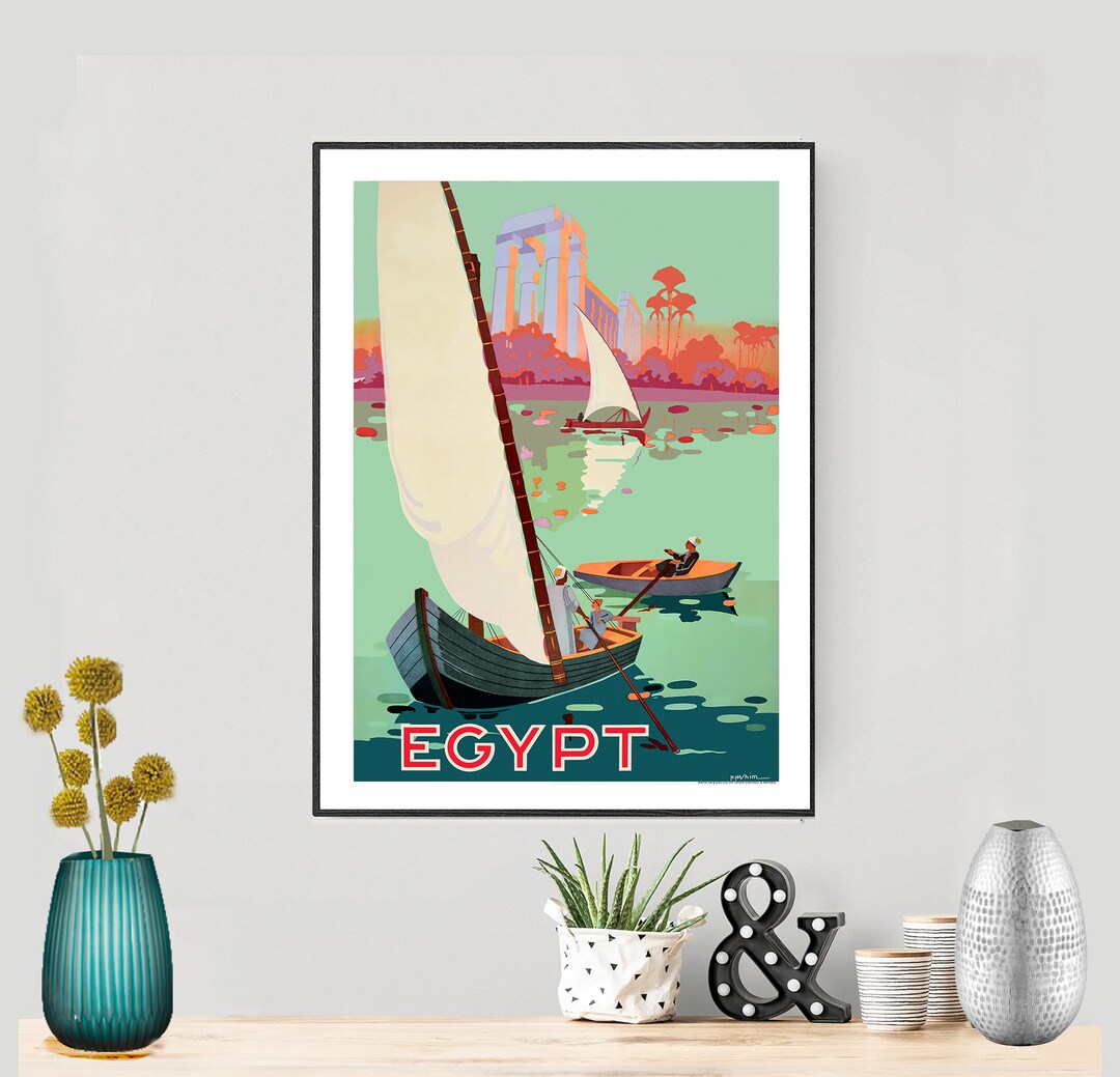 Egypt Vintage Travel Poster Poster Paper or Canvas Print / - Etsy