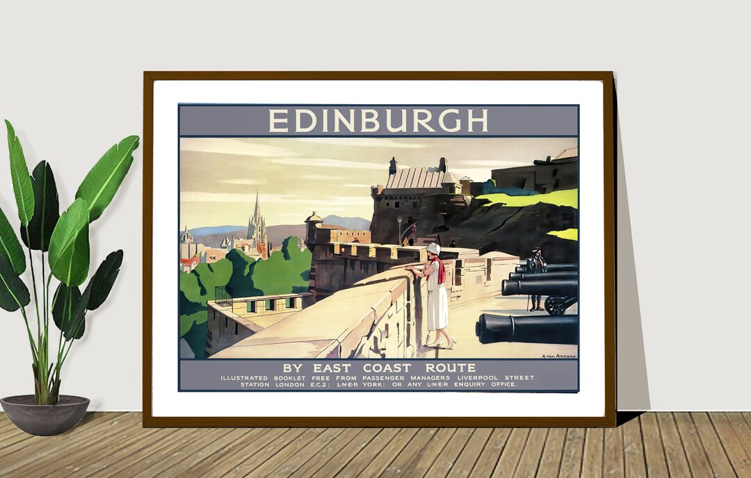 Edinburgh England Vintage Travel Poster Poster or Canvas - Etsy