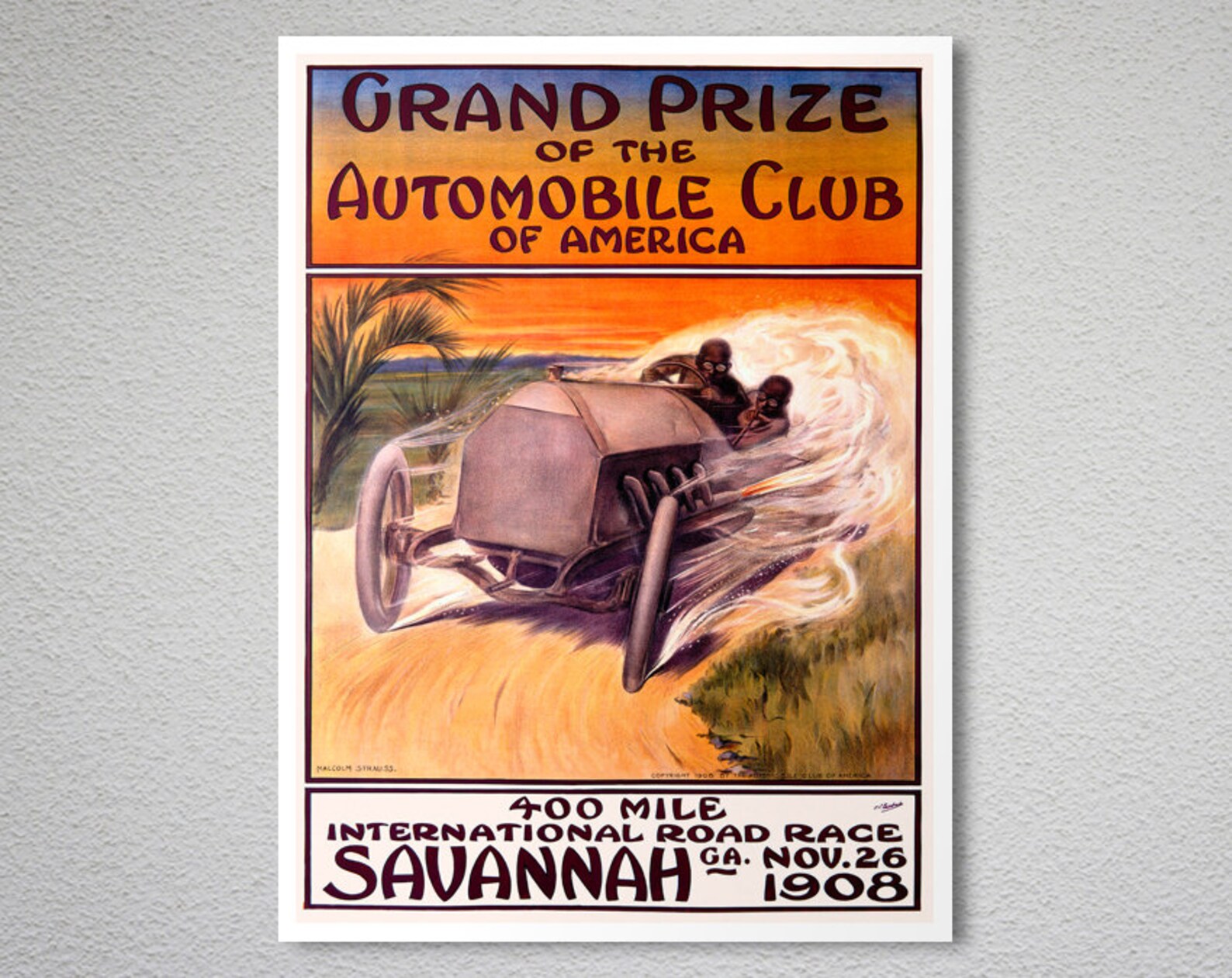 Grand Prize of Automobile Club of America Savannah 1908 | Etsy
