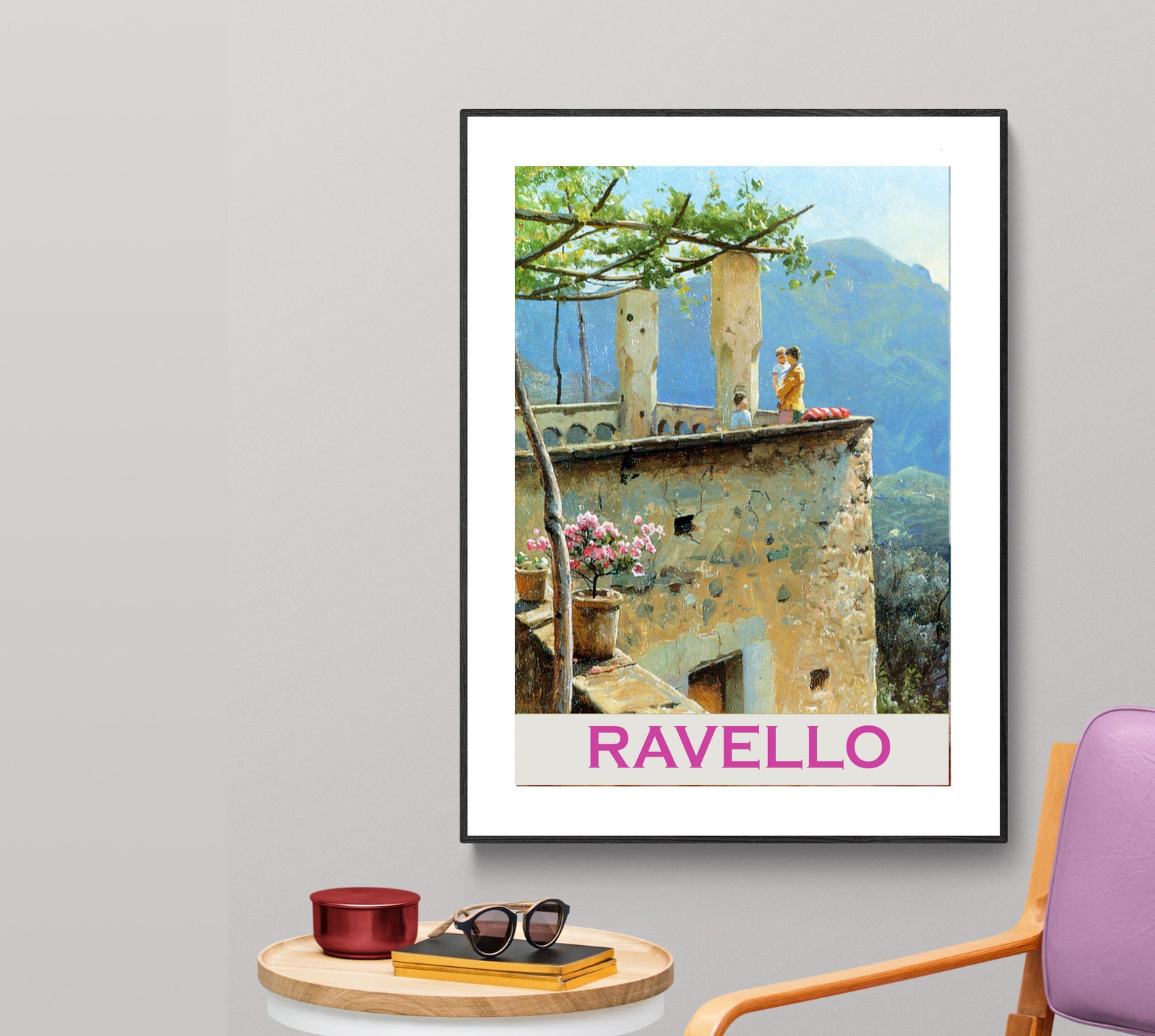 Ravello Italy Vintage Travel Poster Poster Print Sticker | Etsy