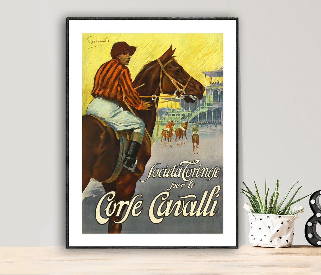 Societa Torinise per Le Corfe Cavalli Vintage Sport Poster - Poster ...