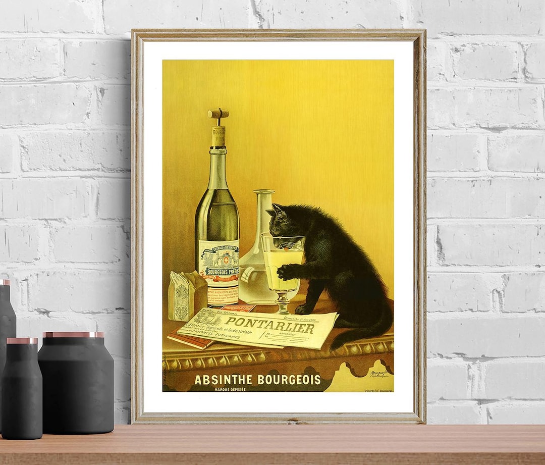 Vintage French Absinthe Advertisement Art Print - Reproduction of a ...