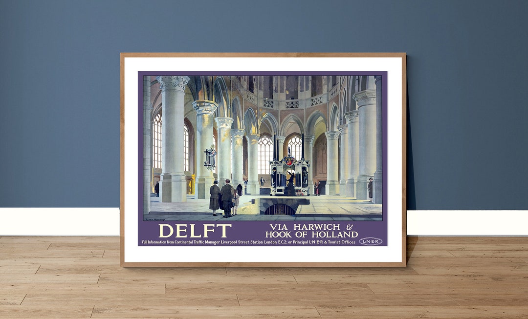 Delft, Netherlands Vintage Travel Poster Poster Print or Canvas Print ...