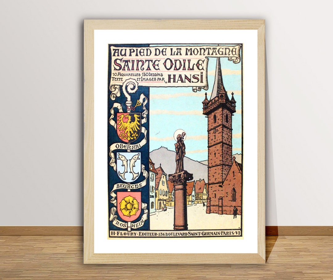 Hansi France Vintage Travel Poster: Saint Odile, Alsace Art Print - Etsy