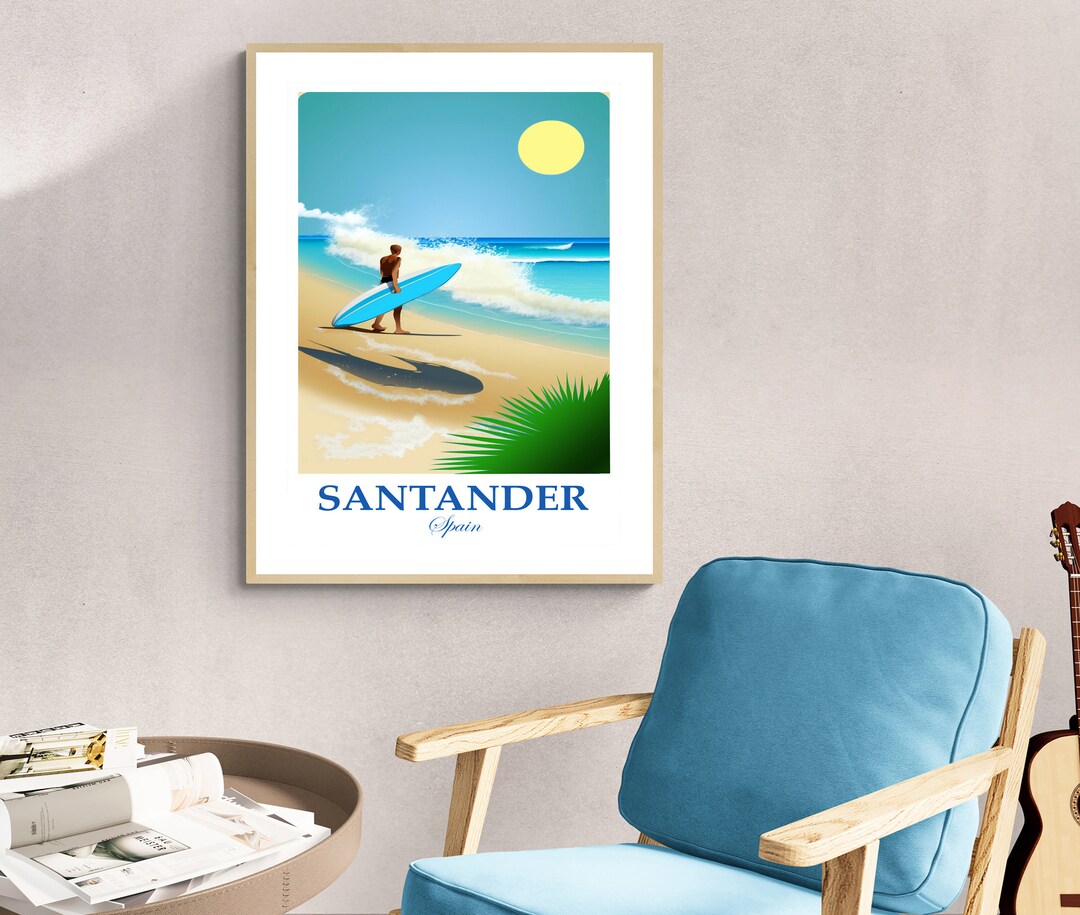 Santander, Spain Travel Poster by Wall Arty Exclusive Design Santander ...
