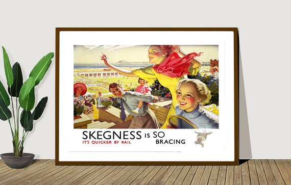 Skegness is so Bracing England Vintage Travel Poster Poster - Etsy