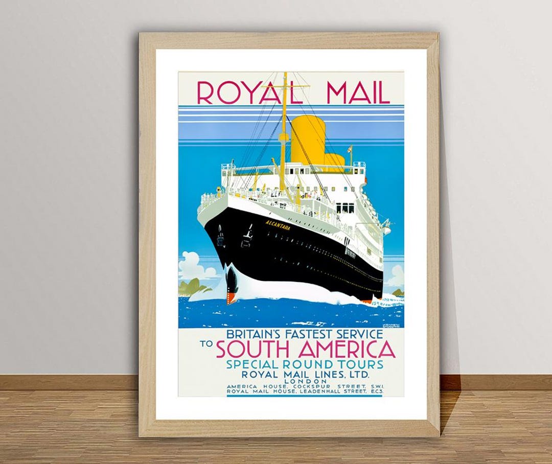 Royal Mail to South America, Alcantara Vintage Travel Poster - Poster ...