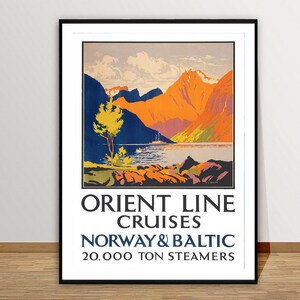 Orient Line Cruises Norway Baltic Vintage Travel Poster - Poster Print ...