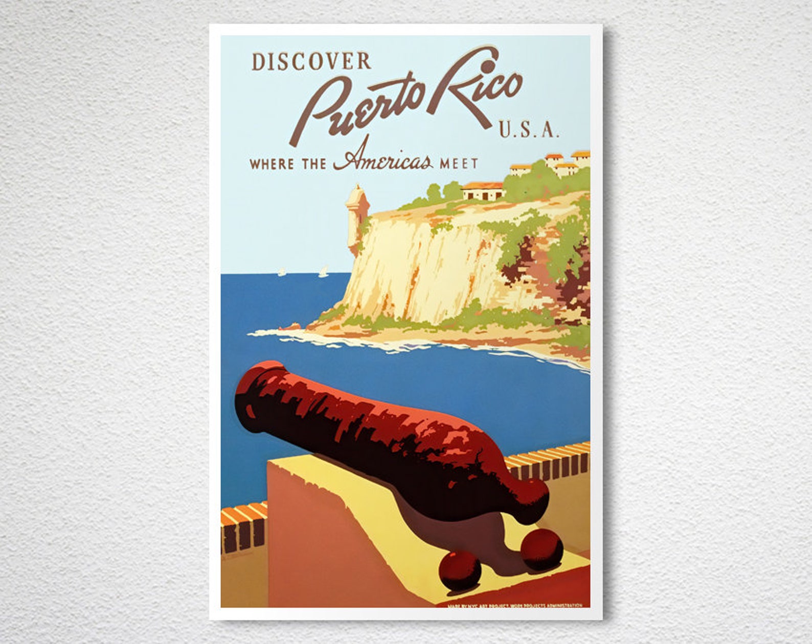 Discover Puerto Rico Vintage Travel Poster Poster Print or - Etsy