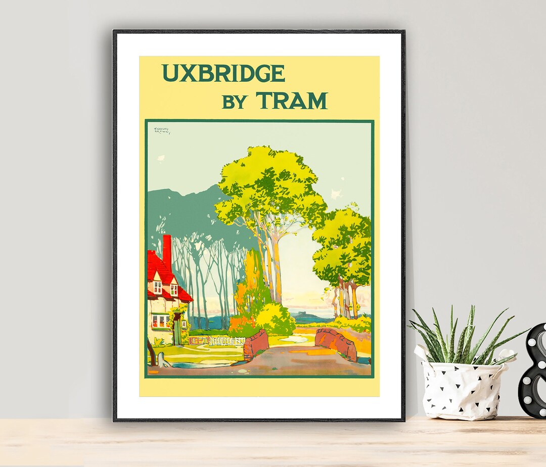 Uxbridge by Tram, England Vintage Travel Poster - Poster Paper or ...