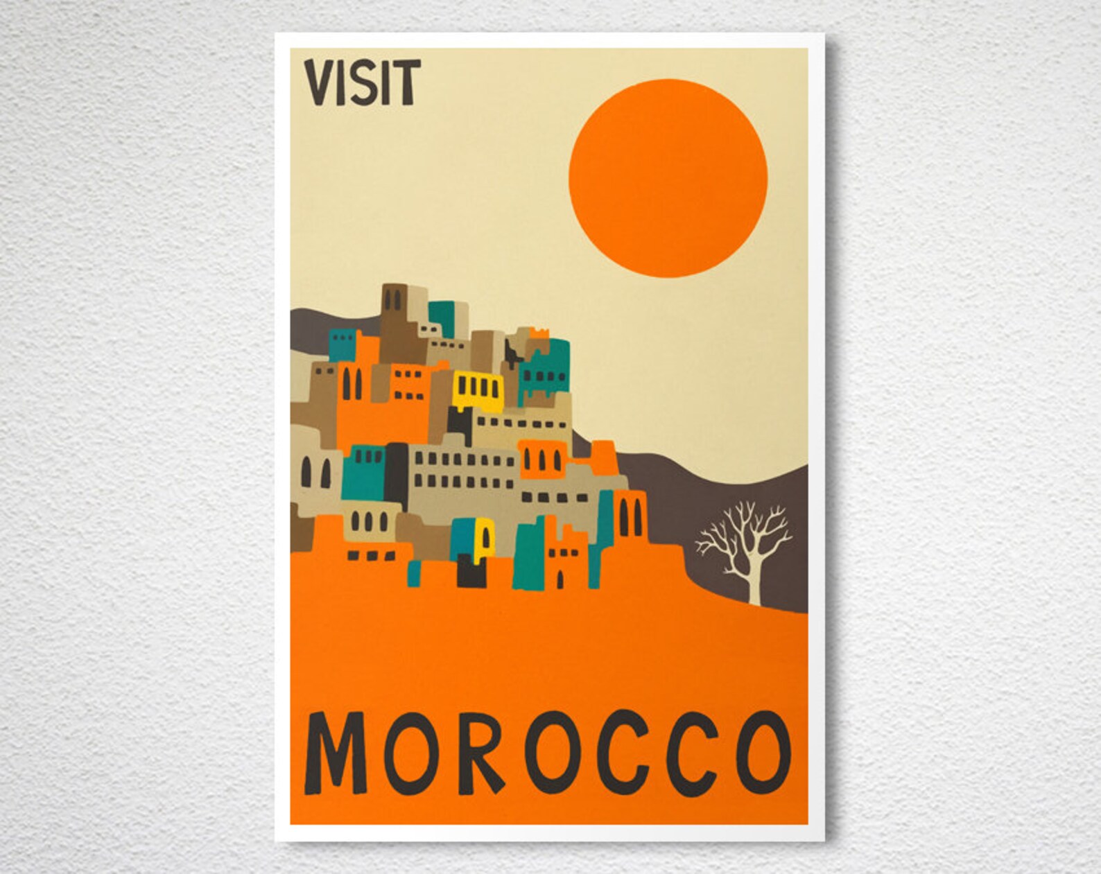 Visit Morocco Vintage Travel Poster Poster Paper or Canvas | Etsy