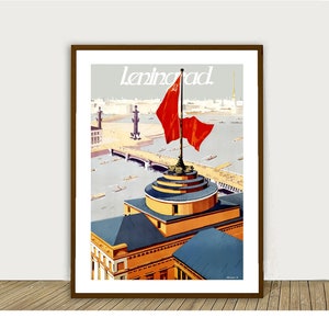 Leningrad Russia Vintage Travel Poster, Wall Decor - Etsy