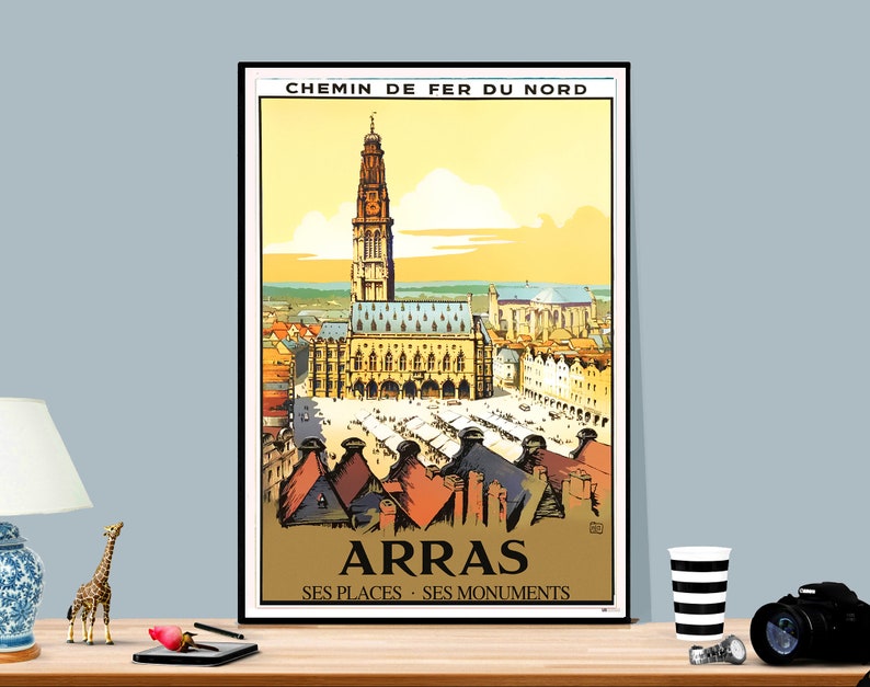 Arras France Vintage Travel Poster Poster Paper Sticker or | Etsy