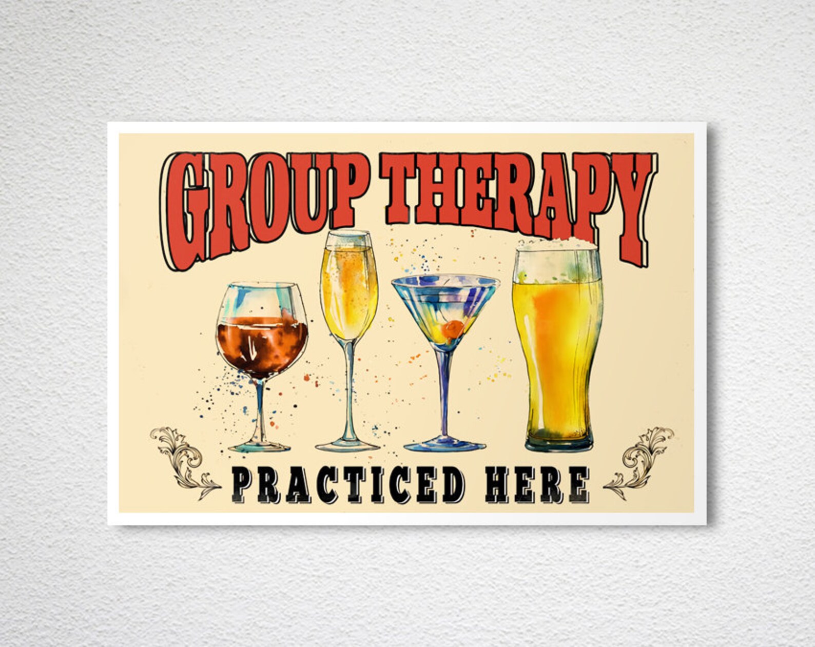 Group Therapy Practiced Here Vintage Food&drink Poster - Etsy