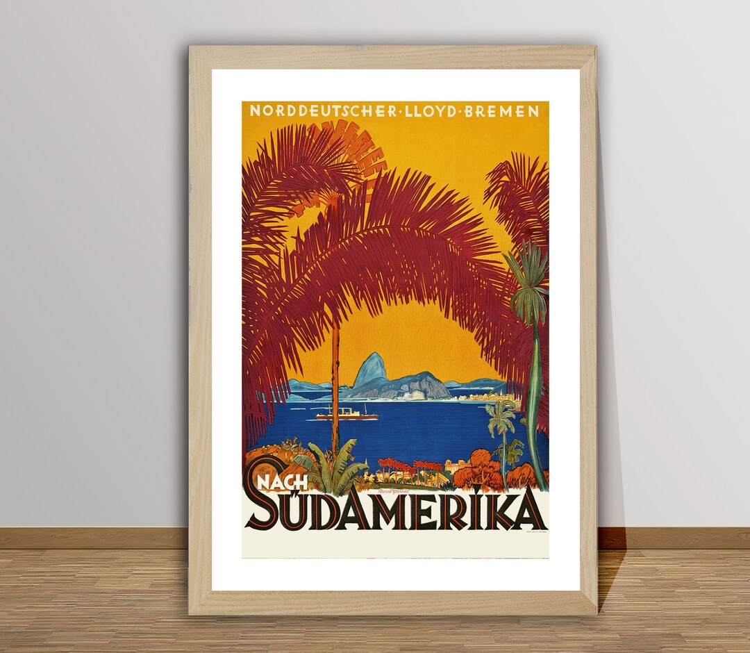 Vintage South America Travel Poster: Retro Wall Art Print - Etsy UK