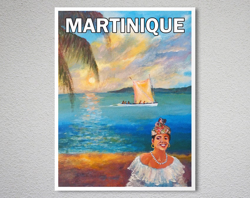 Martinique Island Vintage Travel Poster Poster Paper or - Etsy Ireland