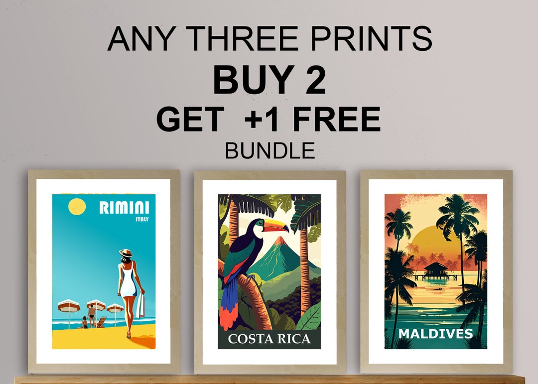 BUY 2 GET 1 FREE/ %33 Discount / Promotion Bundle / Any Three Prints ...
