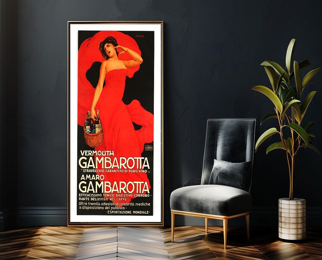 Vintage Vermouth Gambarotta Advertisement Art Print - Reproduction of a ...