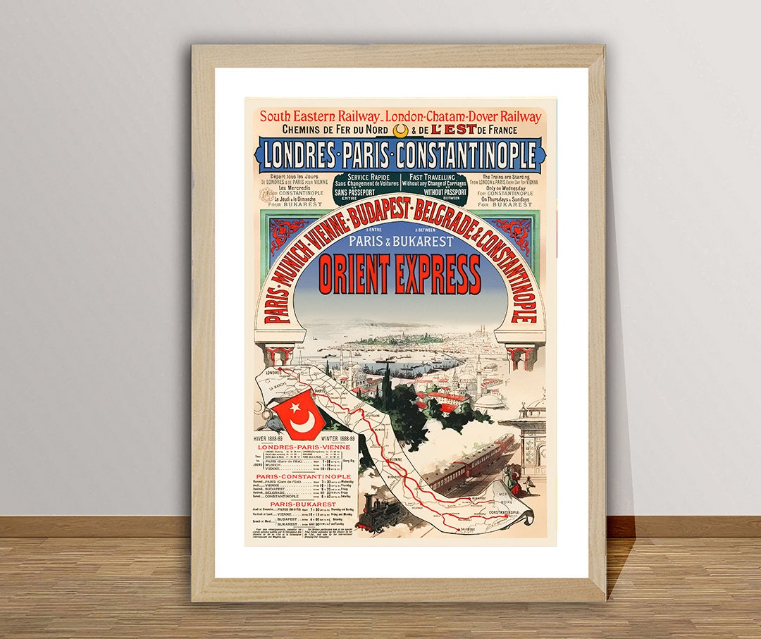 Orient Express Vintage Travel Poster: London, Paris, Constantinople - Etsy