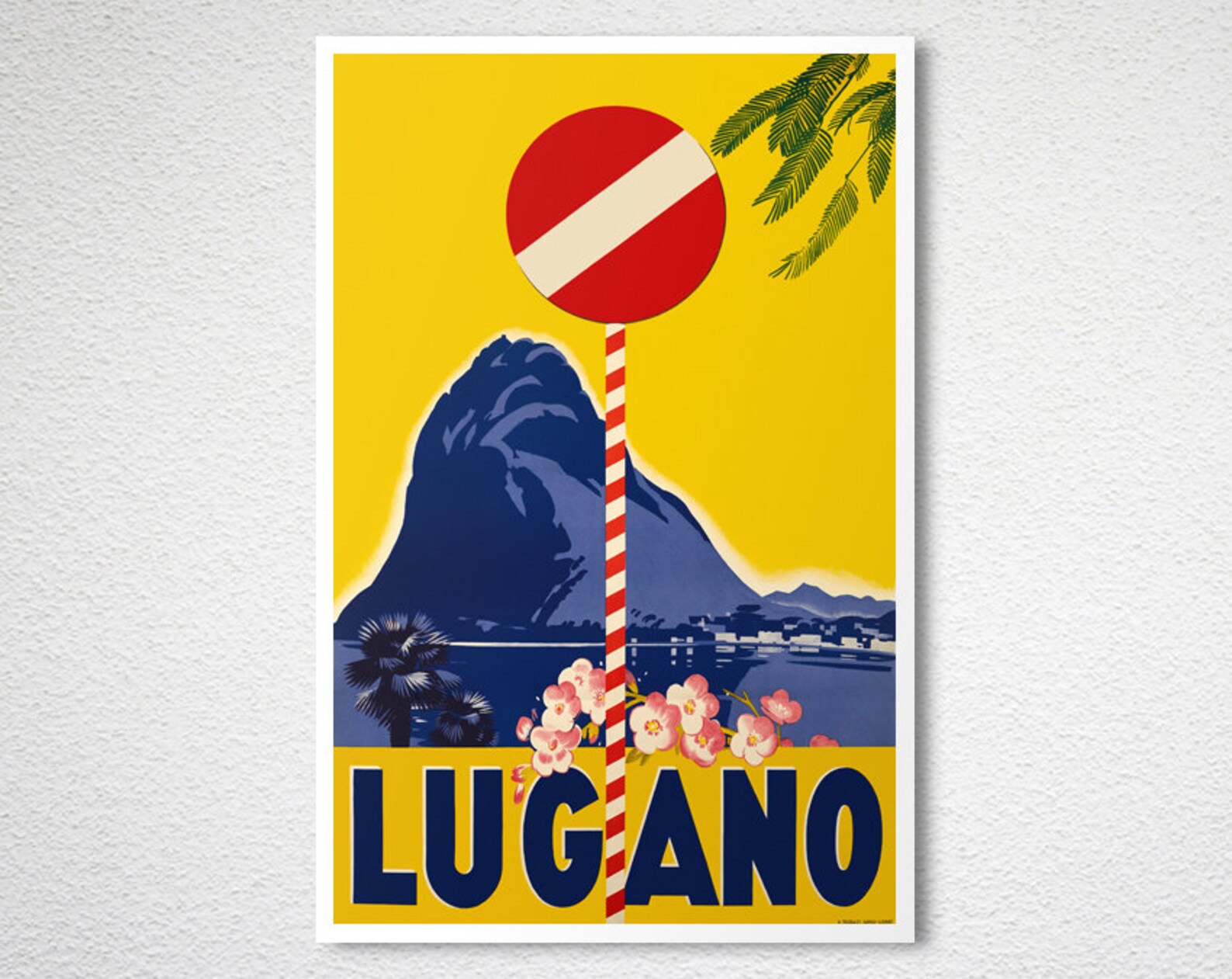 Lugano Switzerland Vintage Travel Poster Poster Paper or - Etsy