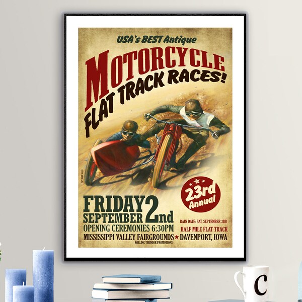 Motorcycle Poster - Etsy
