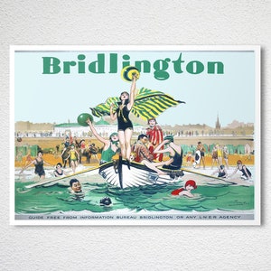 Bridlington England Vintage Travel Poster: Seaside Art Print - Etsy