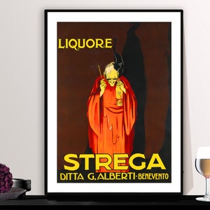 Liquore Strega, Vintage Food&drink Poster - Poster Paper or Canvas ...