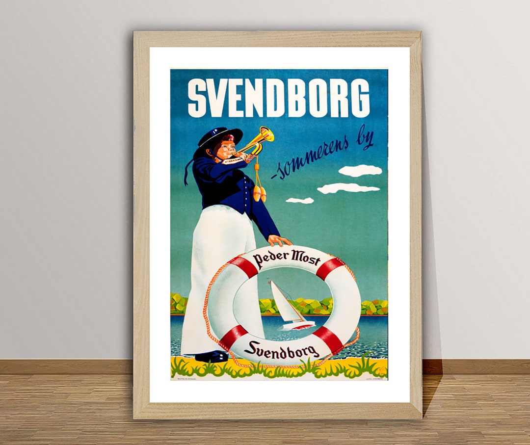 Svendborg Sommerens by Peder Most, Denmark Vintage Travel Poster ...