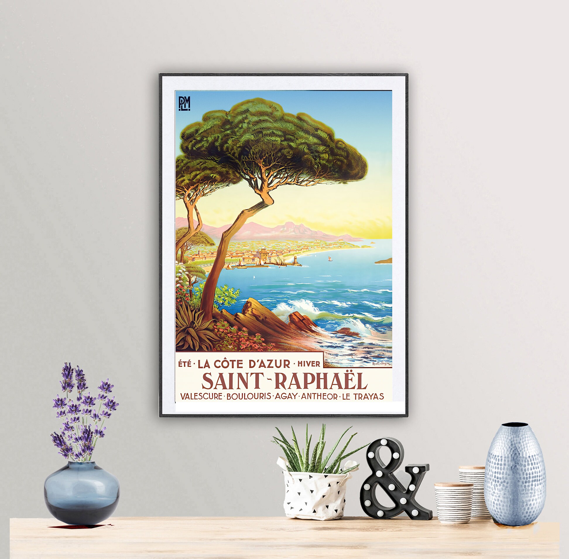 Saint Raphael France Vintage Travel Poster Poster Paper or - Etsy