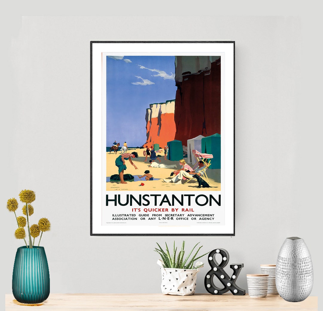 Hunstanton England Vintage Travel Poster Poster Paper or - Etsy