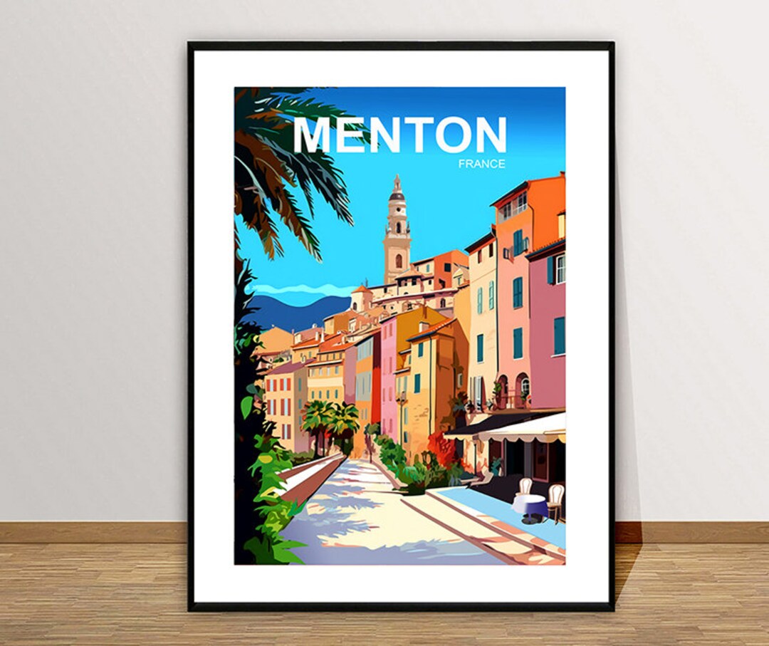 Menton France Travel Poster: Cote D'azur Art Print - Etsy