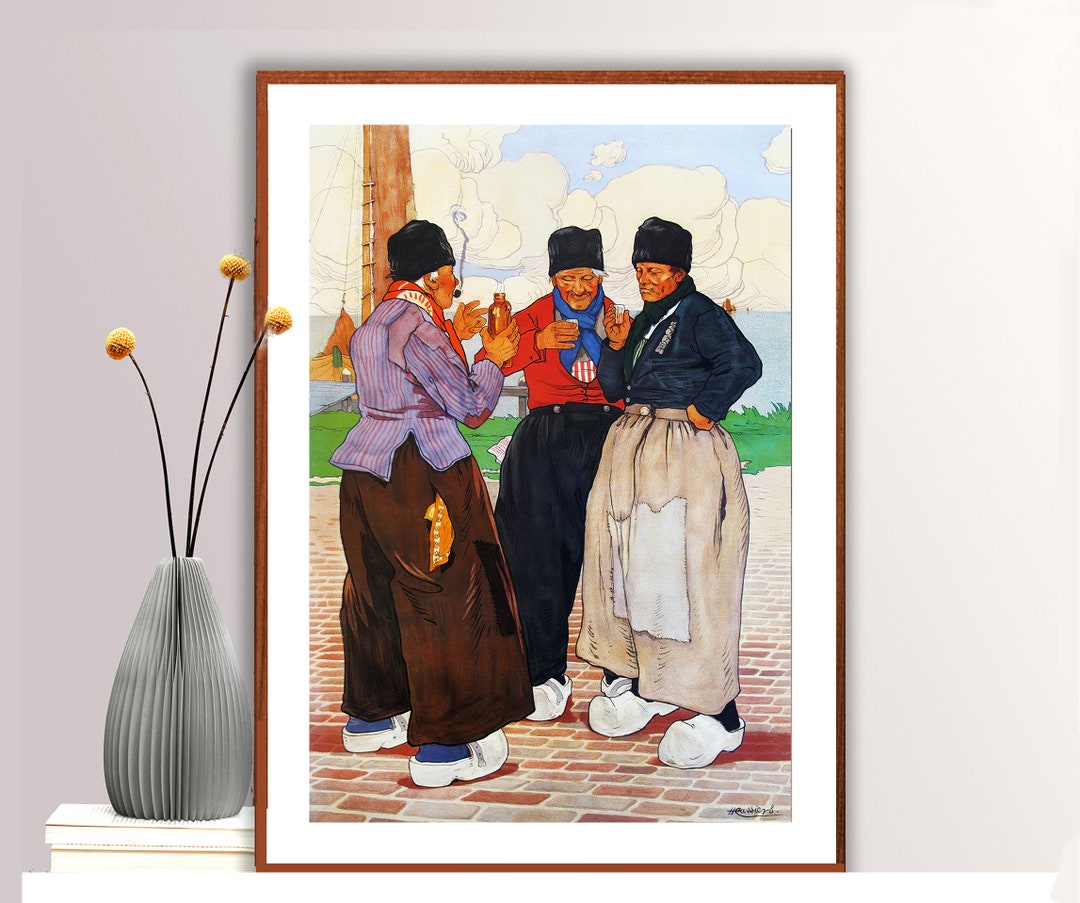 Three Flemish Men Drinking Vintage Food&drink Poster by Henri Cassiers ...