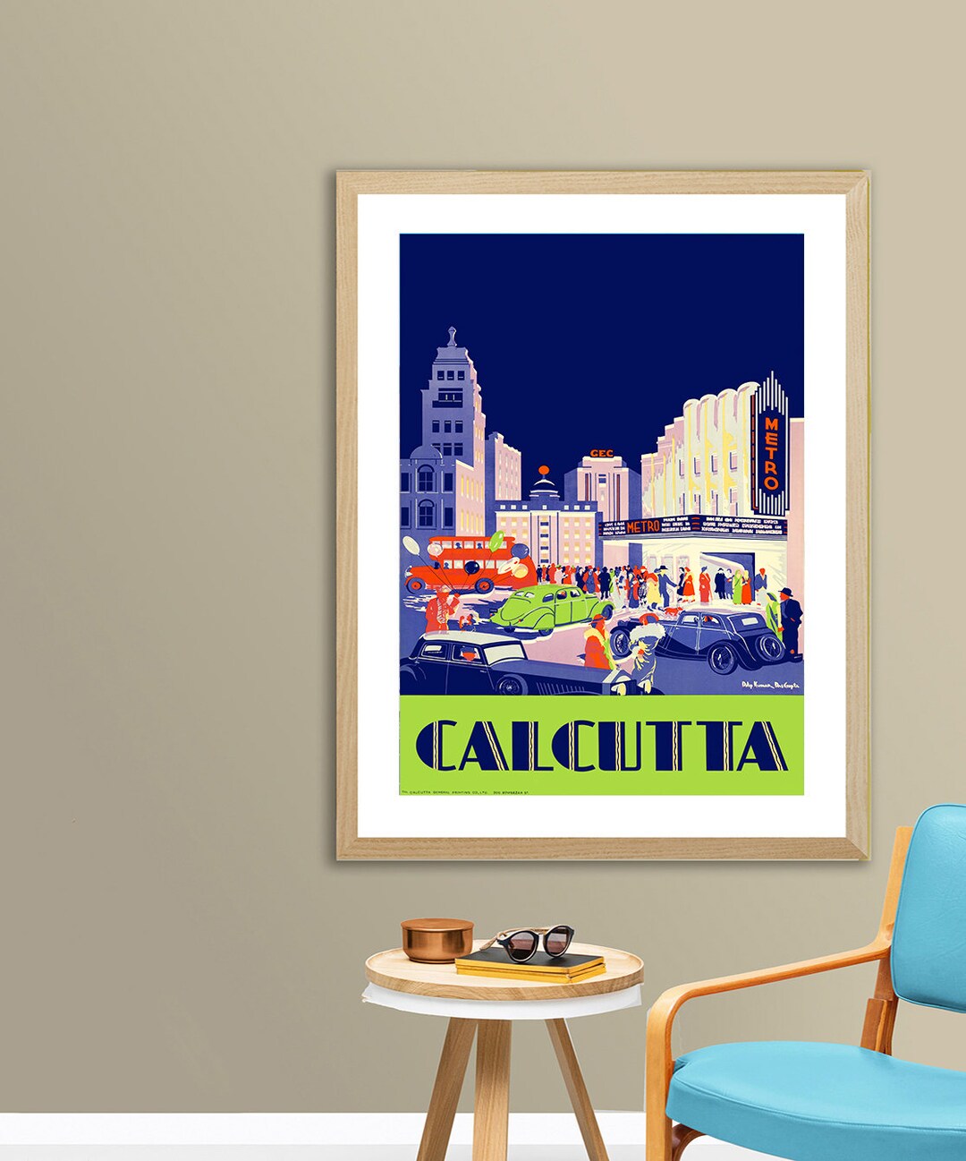 Calcutta India Vintage Travel Poster: Retro Wall Art - Etsy