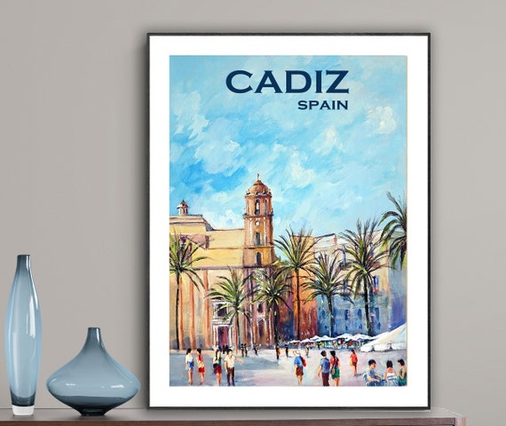 Cadiz Spain Vintage Travel Poster Poster Paper or Canvas | Etsy