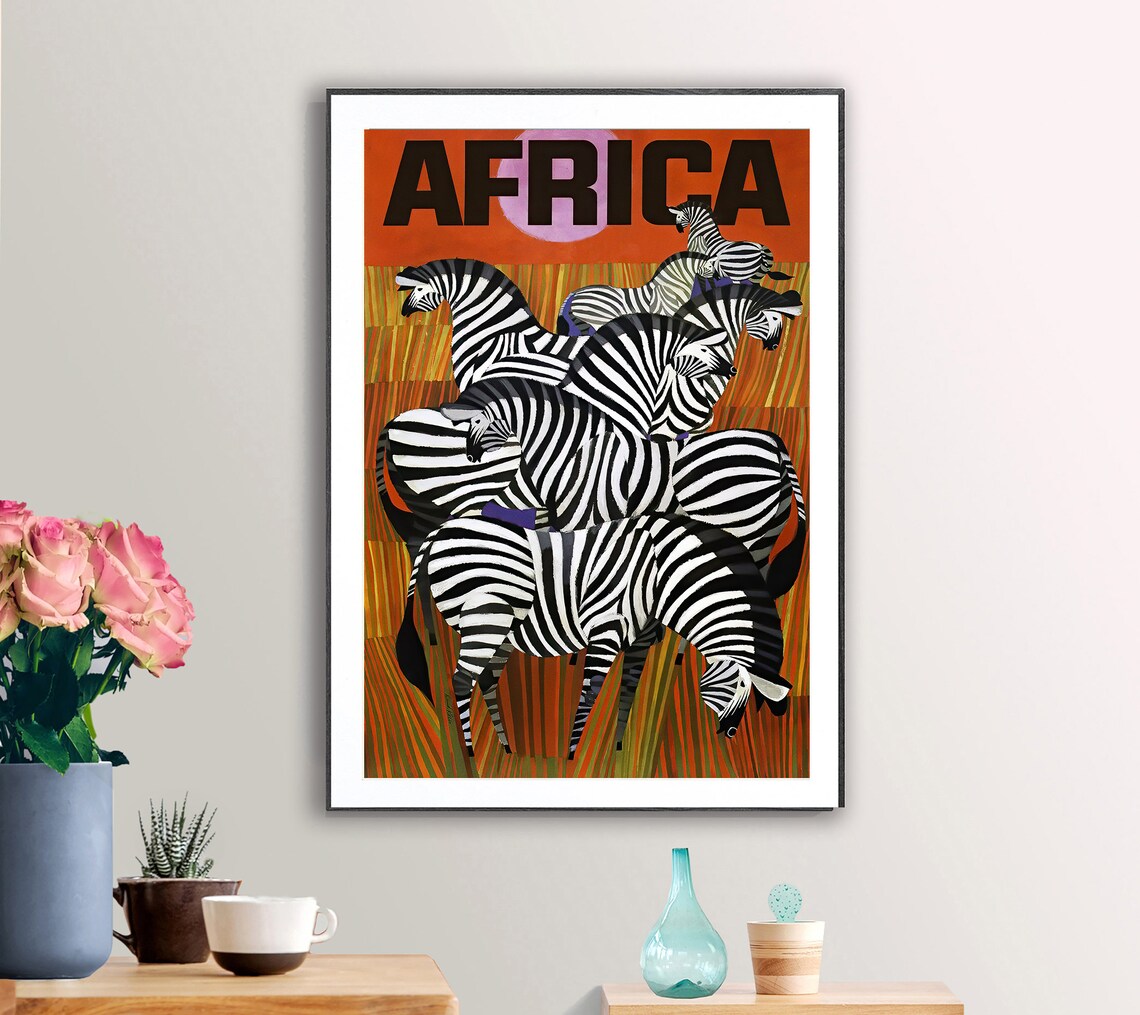 Africa Vintage Travel Poster Poster Paper Sticker or Canvas | Etsy