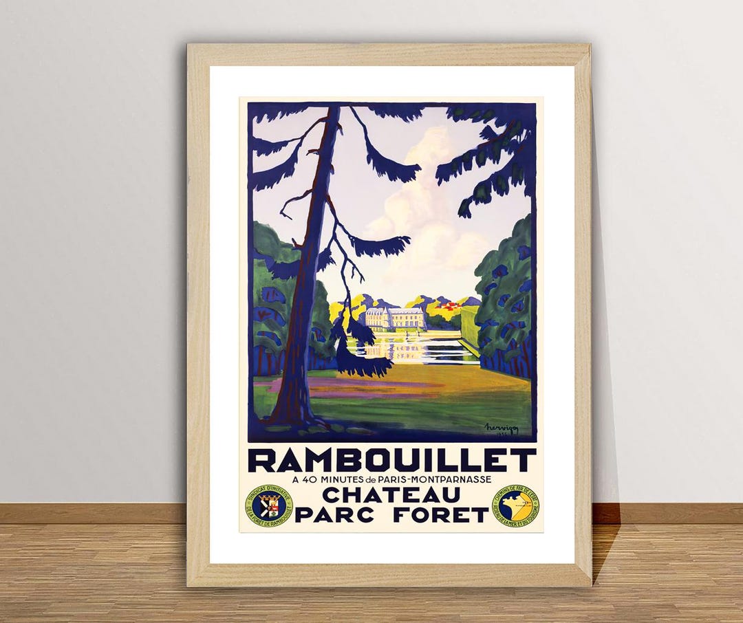 Rambouillet Chateau Parc Foret, France Vintage Travel Poster - Travel ...