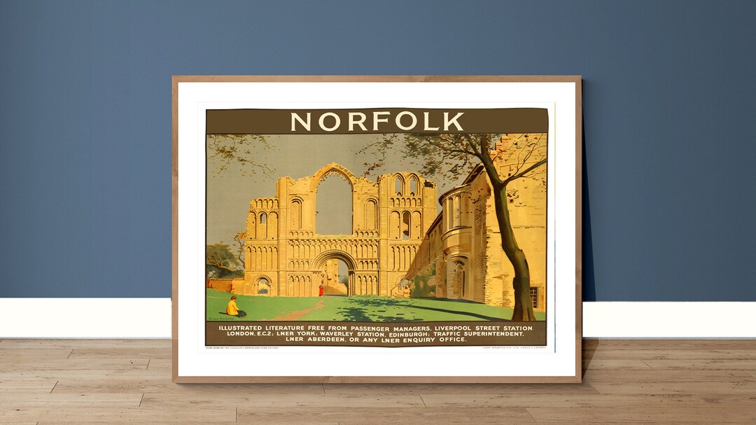 Norfolk England Vintage Travel Poster: Wall Decor Print - Etsy